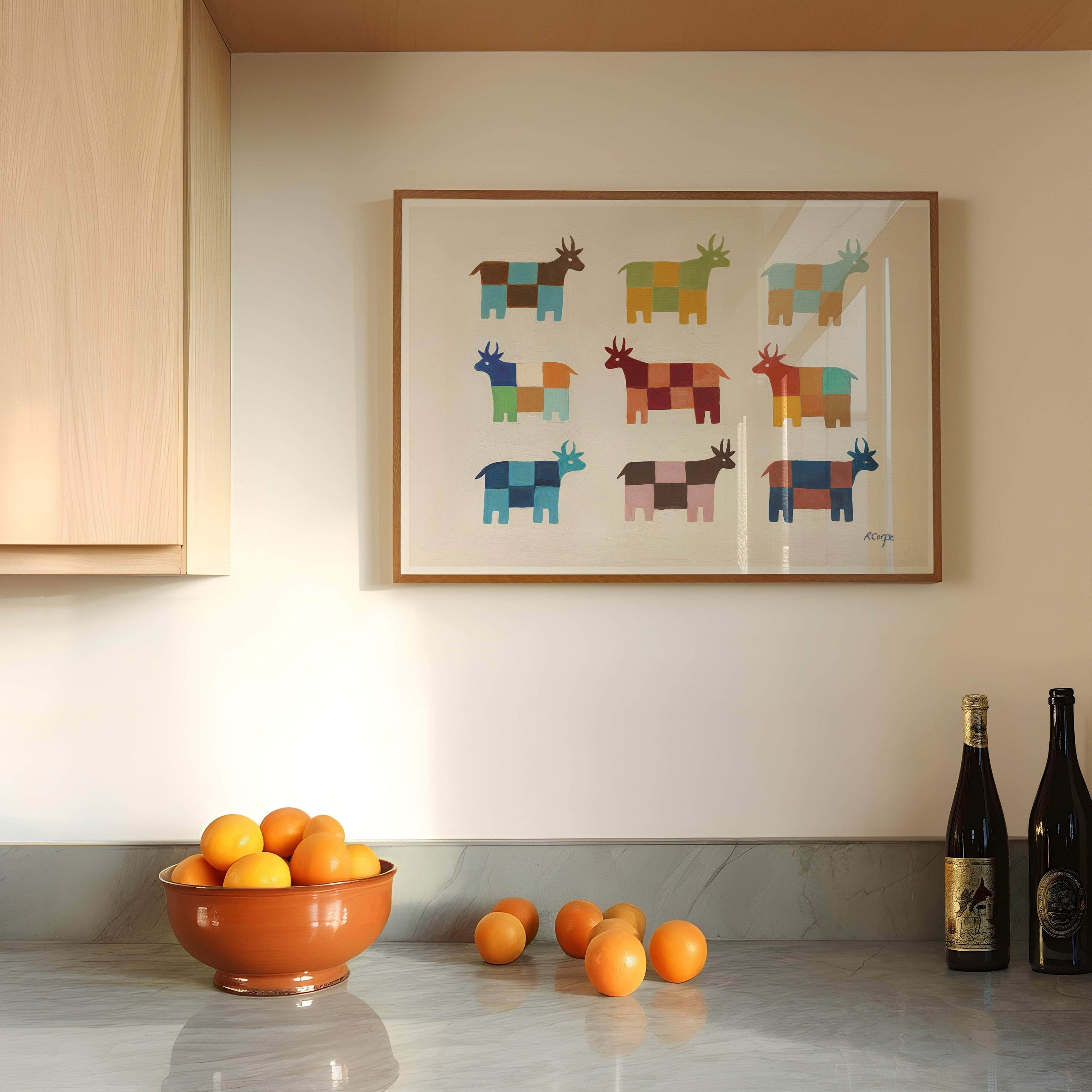 A3 - 'Moo' Colourful Cow Print | Maison Flâneur