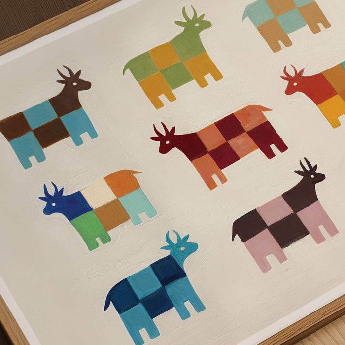 A3 - 'Moo' Colourful Cow Print | Maison Flâneur