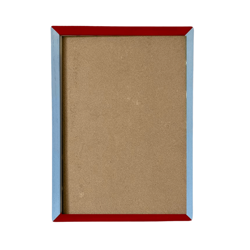 Painted Wood Picture Frame, Baby Blue & Burgundy | Maison Flâneur
