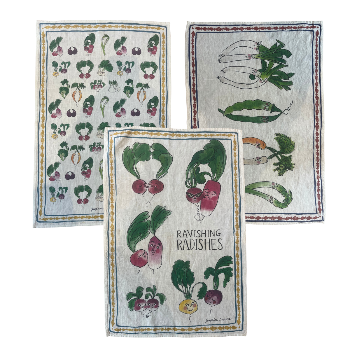 The Veg Tea Towel Set | Maison Flâneur