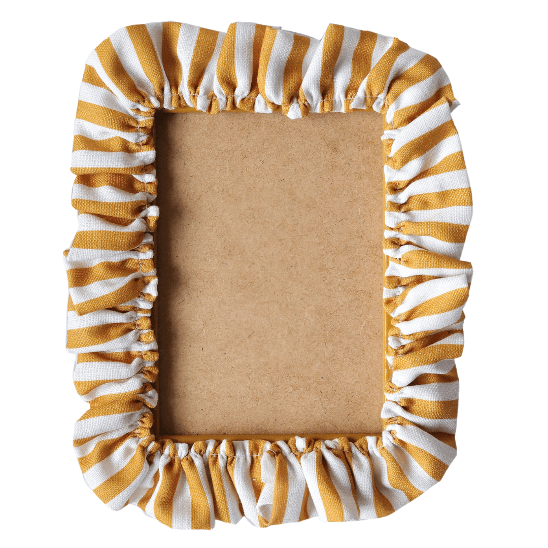 Mustard Stripe Ruffle Frame | Maison Flâneur