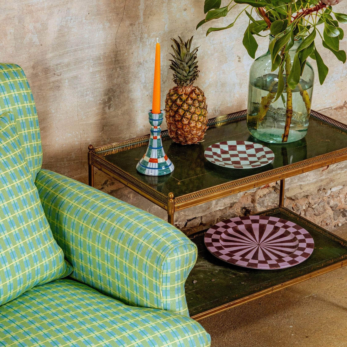 Kente Candlestick, Turquoise | Maison Flâneur