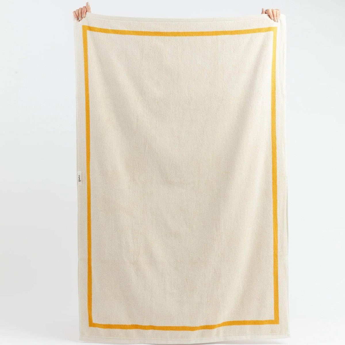 Classic Ecru and Yellow Towels - Set of 8 | Maison Flâneur