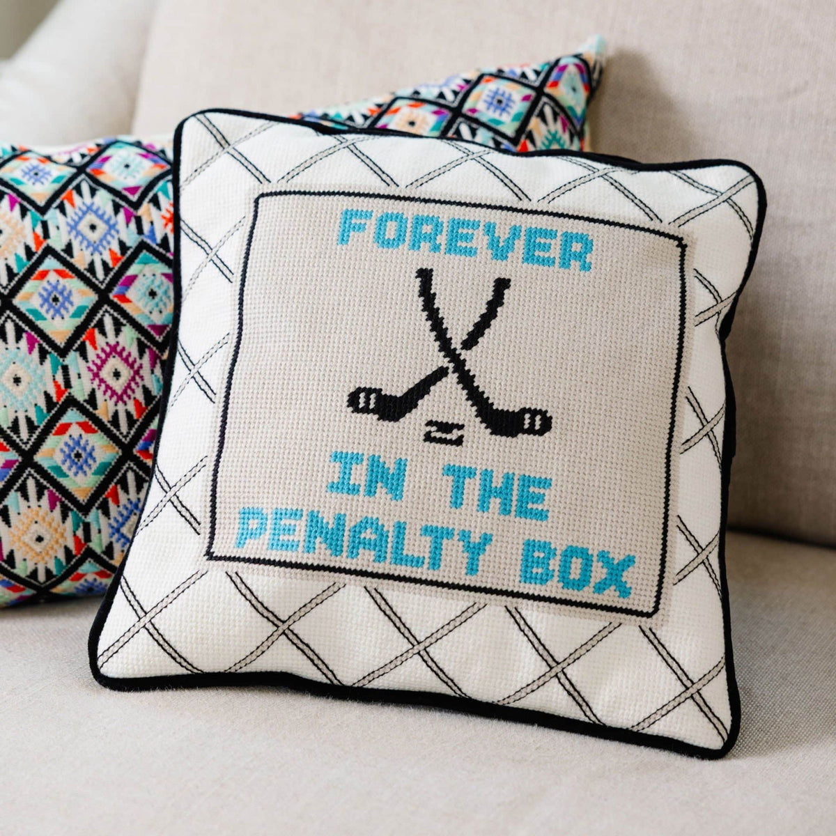 Penalty Box Needlepoint Pillow | Maison Flâneur