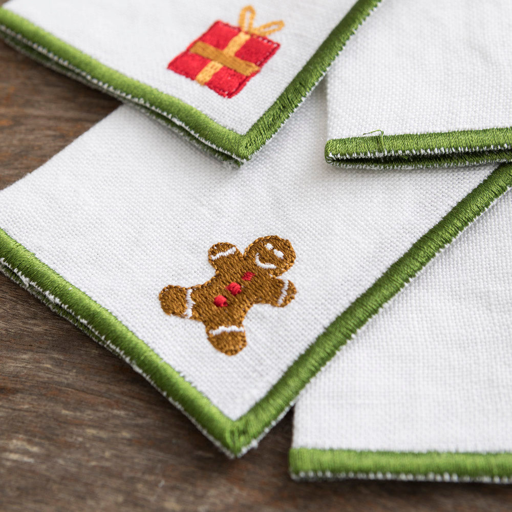 Christmas Cocktail Napkins x 6 | Maison Flâneur