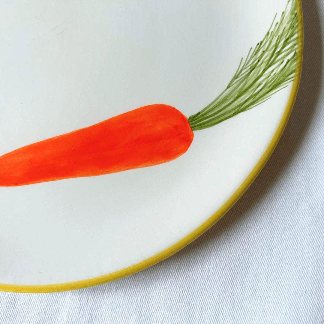 Hand-painted Small Carrot Plates (Set of 2) | Maison Flâneur