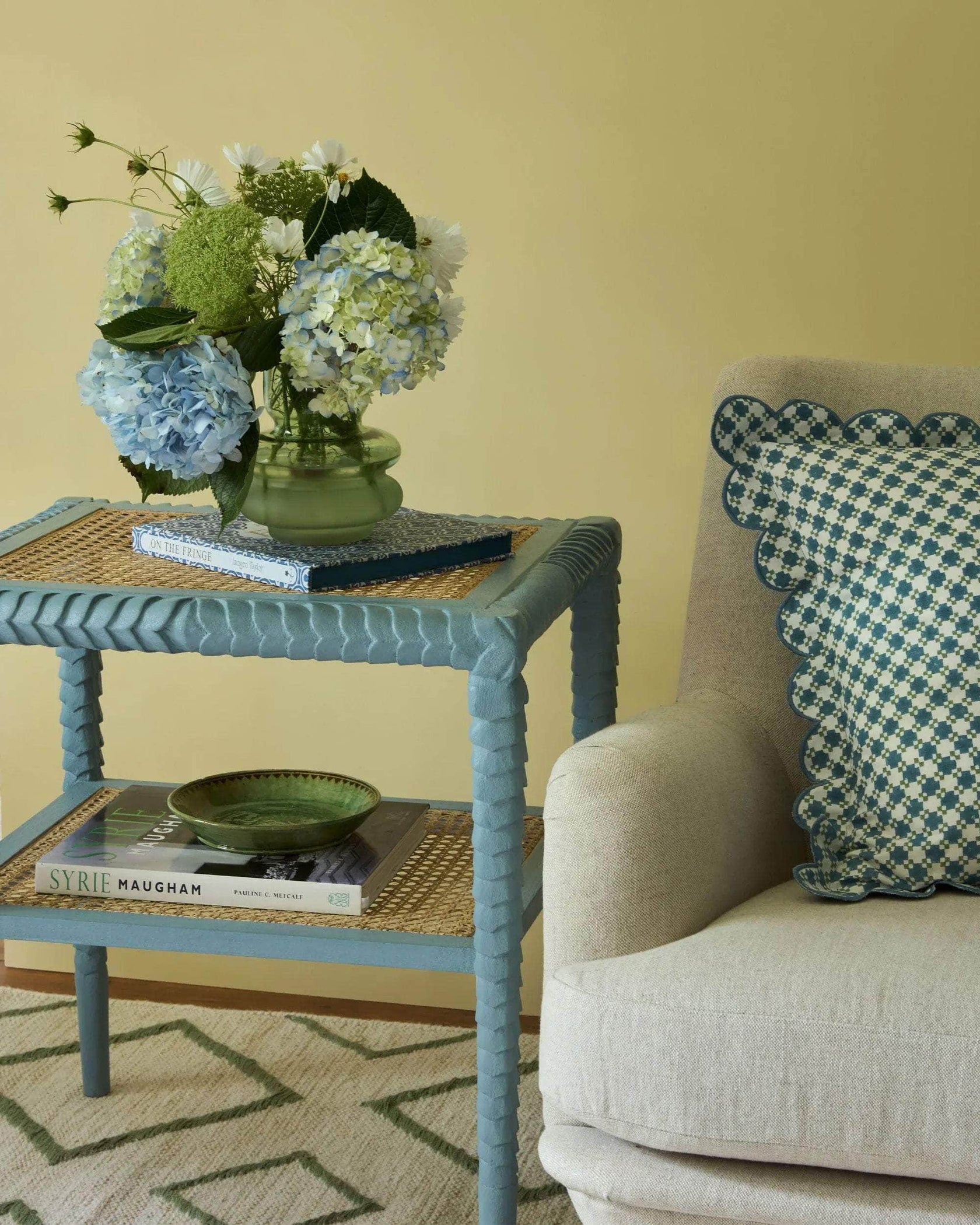 Pavilion Wooden Side Table - Blue | Maison Flâneur