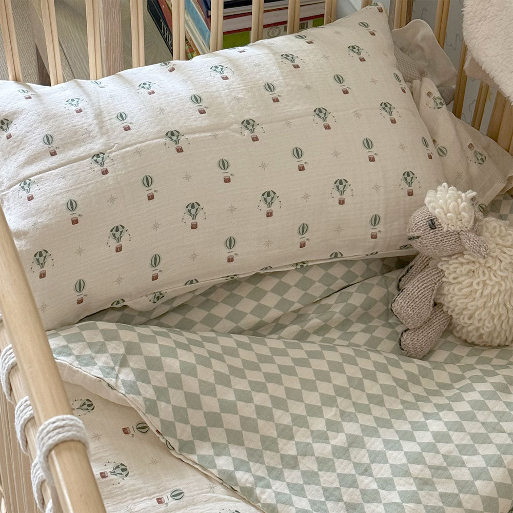 Organic Muslin Bedding Set - Hot Air Balloons | Maison Flâneur