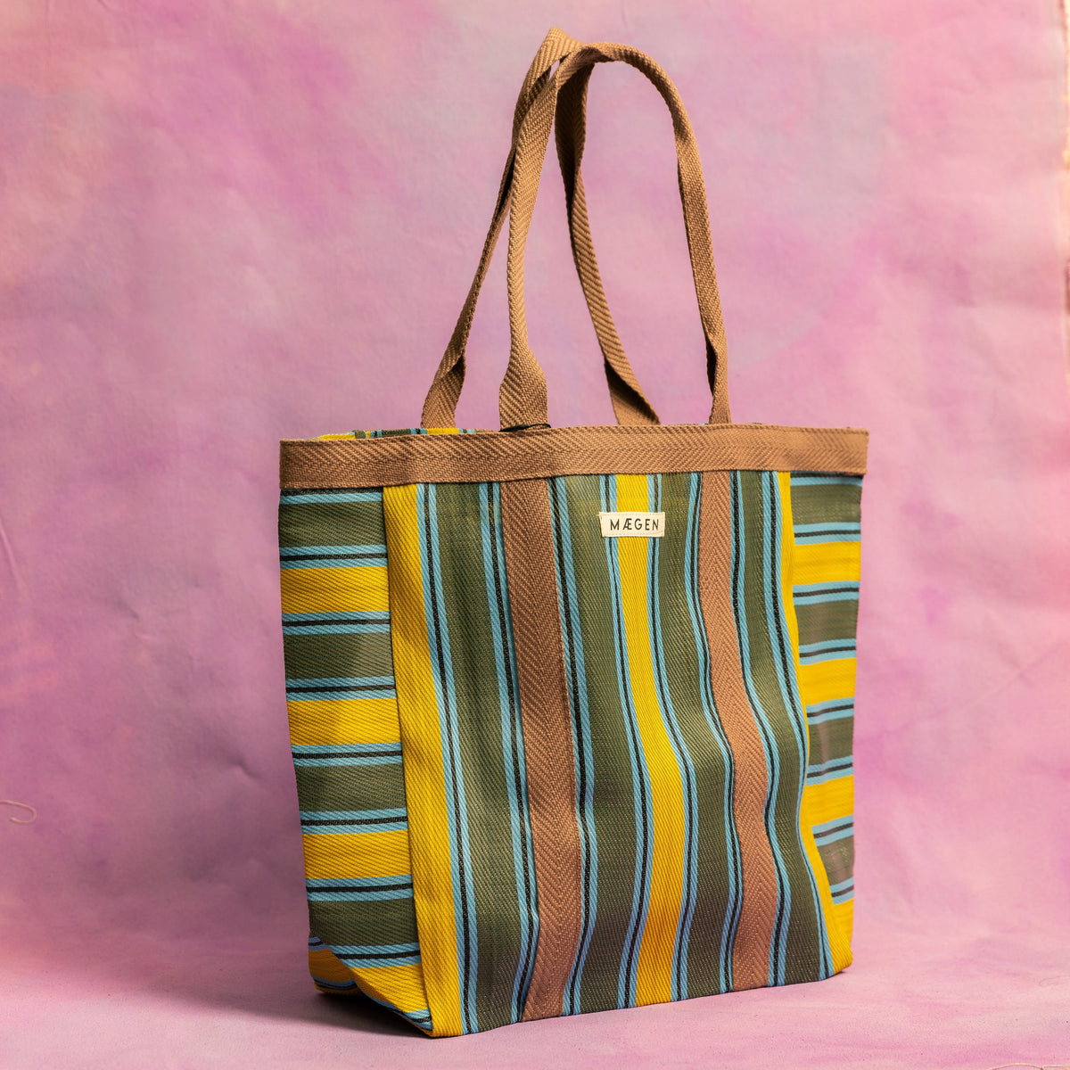 Everywhere Bag | Chocolate/ Yellow/ Olive | Maison Flâneur