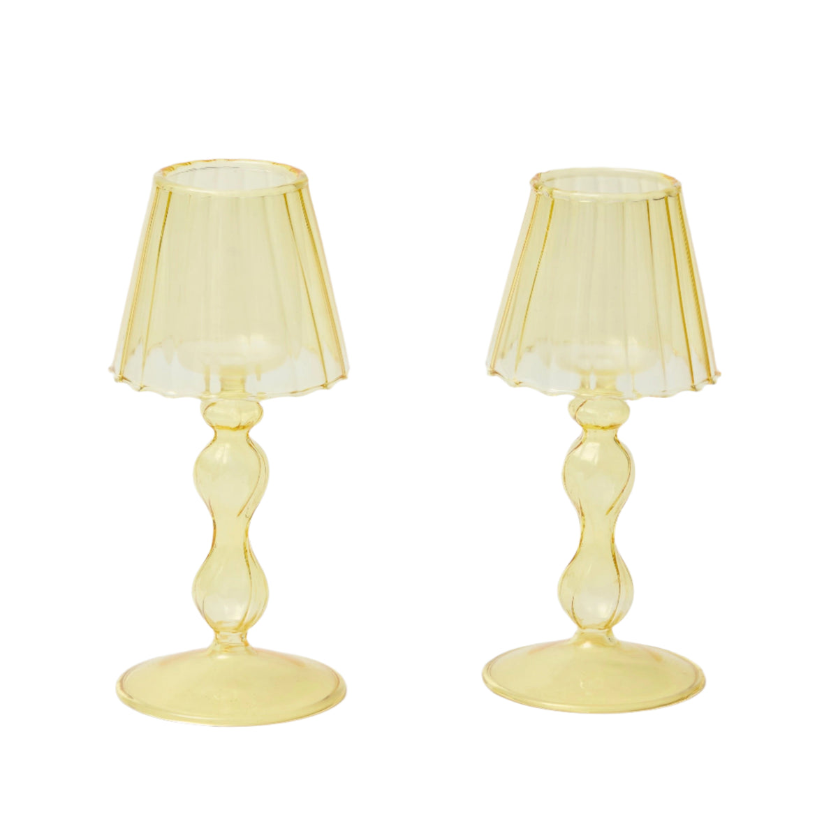 Pale Yellow Tea Light Lamp (set of 2) | Maison Flâneur