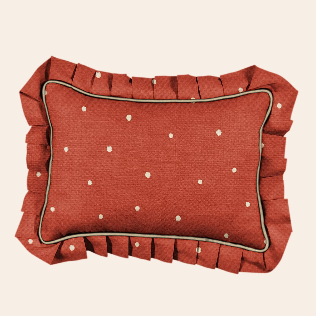 Dolce Daisies Cushion, Red Velvet | Maison Flâneur