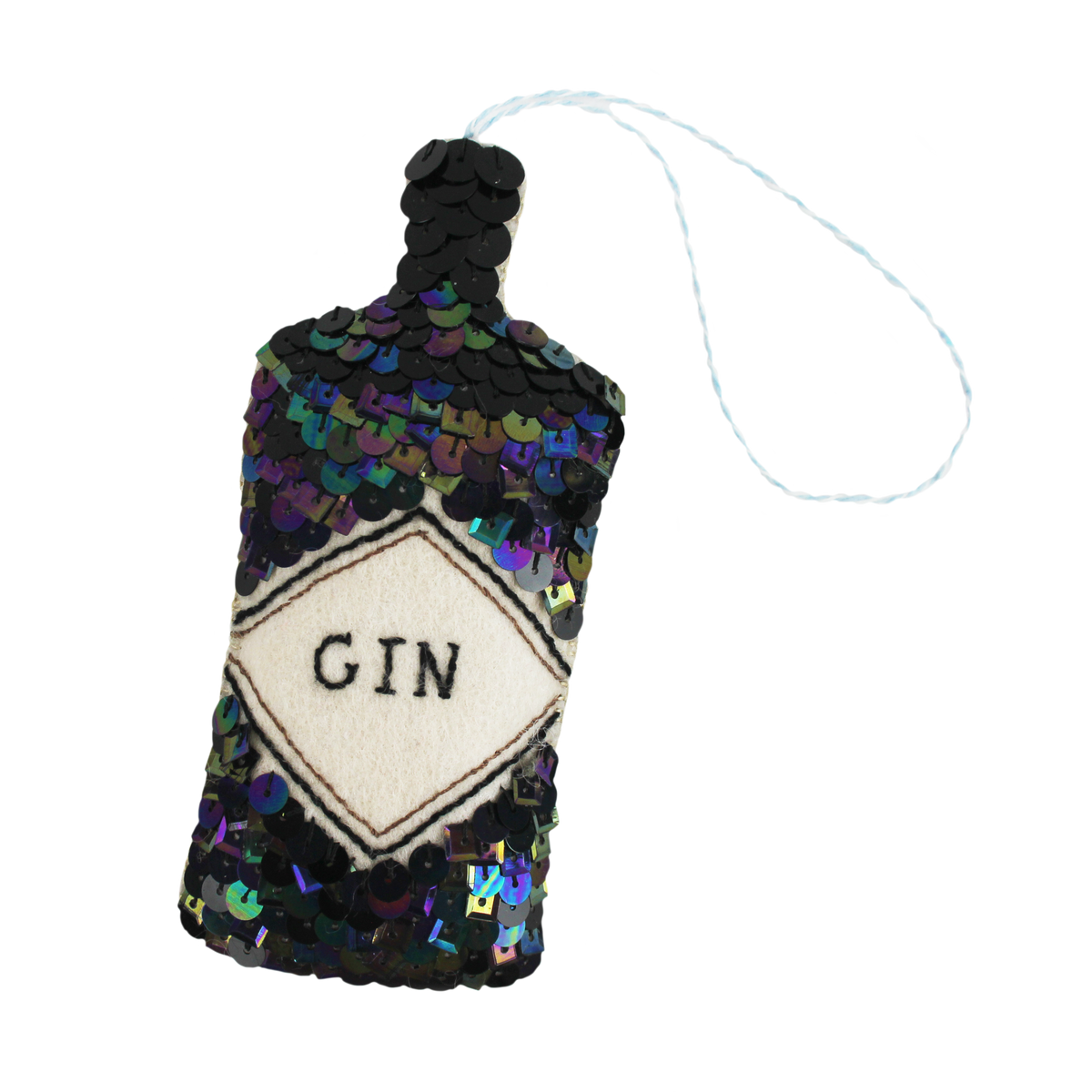 Dark Gin Sequin Hanging Ornament | Maison Flâneur