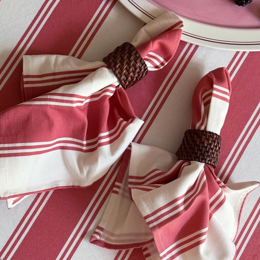 Murano Stripe Cotton Napkin - Rosato - Set of 4 | Maison Flâneur