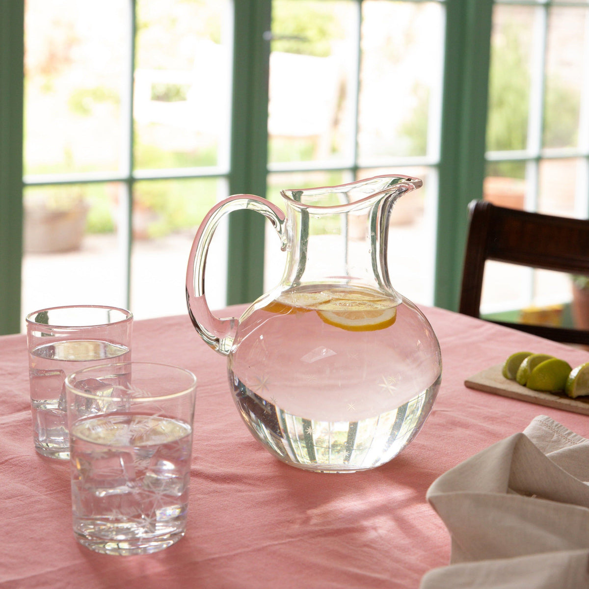 A Large Crystal Water Jug with Stars Design | Maison Flâneur