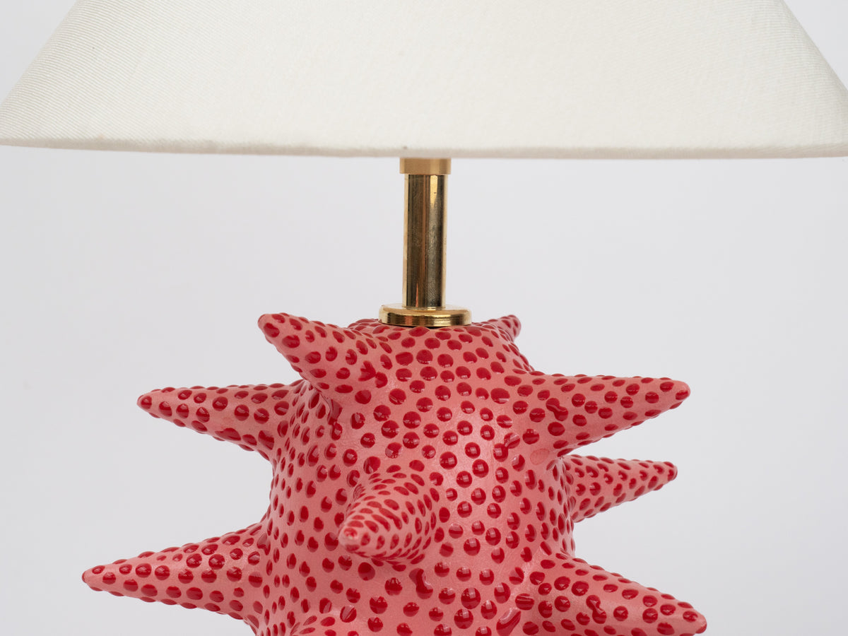 Tall 'Spike' Table Lamp - Pink & Red Dots | Maison Flâneur