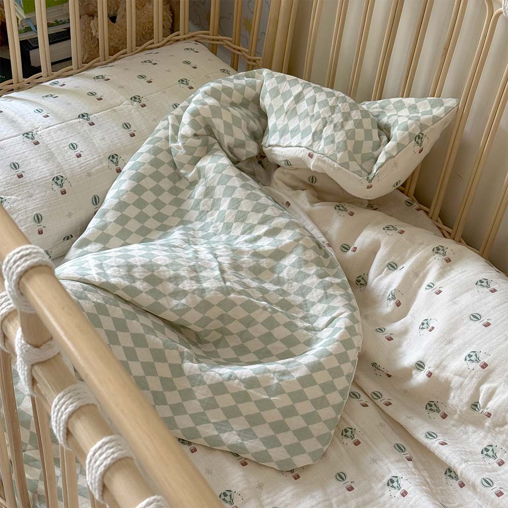 Organic Muslin Bedding Set - Hot Air Balloons | Maison Flâneur