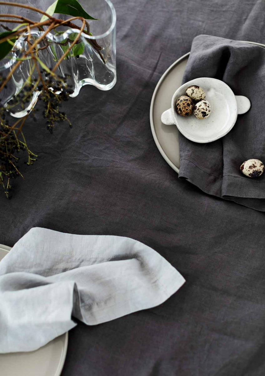 100% Linen Table Napkins - Cool Grey (Set of Four) | Maison Flâneur