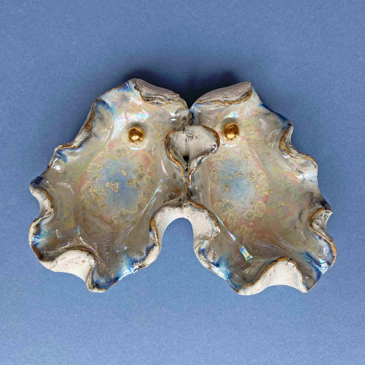 Ceramic Double Oyster Shell Pinch Pot | Maison Flâneur