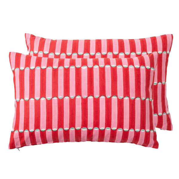 Luna Pink/Red Cushion | Maison Flâneur